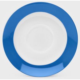 Van Well Untertasse Vario, (6 St), Porzellan, spülmaschinen- und mikrowellengeeignet, Ø 14,5 cm, blau|weiß