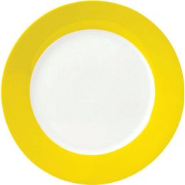 Van Well Dessertteller Vario, (6 St), Porzellan, spülmaschinen- und mikrowellengeeignet, Ø 20 cm, gelb|weiß