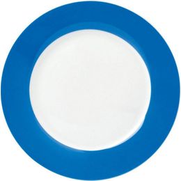 Van Well Dessertteller Vario, (6 St), Porzellan, spülmaschinen- und mikrowellengeeignet, Ø 20 cm, blau|weiß