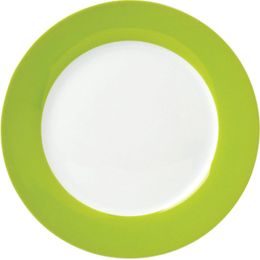 Van Well Dessertteller Vario, (6 St), Porzellan, spülmaschinen- und mikrowellengeeignet, Ø 20 cm, grün|weiß