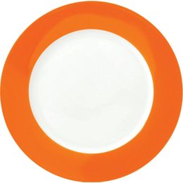 Van Well Dessertteller Vario, (6 St), Porzellan, spülmaschinen- und mikrowellengeeignet, Ø 20 cm, orange|weiß