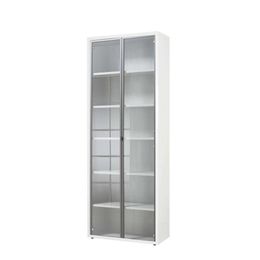 Composad Aktenschrank DISEGNO, Bücherregal mit 2 Glastüren, verstellbare Böden, Höhe 217 cm, 100% recyceltes Holz, Made in Italy, weiß