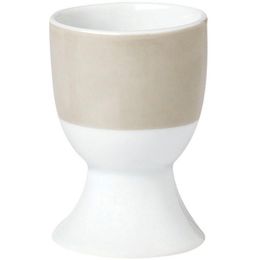 Van Well Eierbecher Vario, (Set, 6-tlg., 6 Eierbecher), Porzellan, spülmaschinen- und mikrowellengeeignet, beige|weiß