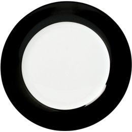 Van Well Speiseteller Vario, (6 St), Porzellan, spülmaschinen- und mikrowellengeeignet, Ø 26,5 cm, schwarz|weiß