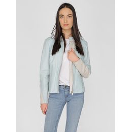 Lederjacke Maze "42021107", Damen, Gr. S, blau (pastel blau), Obermaterial: 100% Lammleder; Innenfutter: 100% Polyester; &Auml;rmelfutter: 100% Polyester, Jacken