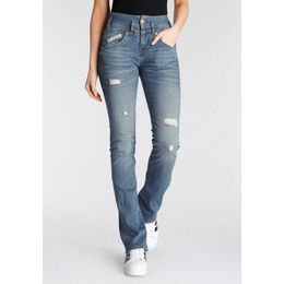 Herrlicher Bootcut-Jeans PEARL Destroyed-Look, blau