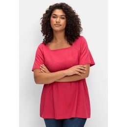 sheego Große Größen: Shirt mit Flügelärmeln und Karree-Ausschnitt, magenta, Gr.48/50