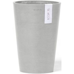 Ecopots Blumentopf Pisa 14 Weißgrau, für den Innenbereich, grau|weiß