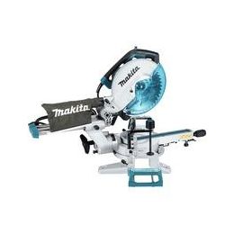 Makita Kapp-und Gehrungssäge LS1110F, 260mm blau, 1.450 Watt Leistung/Spannung: 1.450 Watt Sägeblatt Ø: 260 mm Sägeblattbohrung: 30 mm Schnittleistung: 310 mm Länge, 91 mm Tiefe