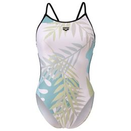 arena - Women's Light Floral Swimsuit Lace Back - Badeanzug Gr 32 grau