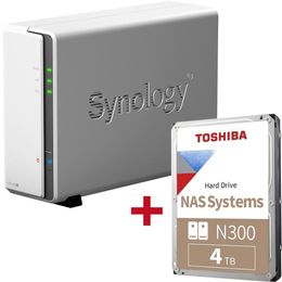 Synology DiskStation DS120J 1 Einschub NAS-Server Leergehäuse + 1x Toshiba N300 SATA 3.5" HDD 4TB bulk Festplatte