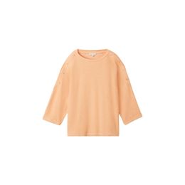 Tom Tailor Damen 3/4 Arm Shirt mit Knöpfen, orange, Uni, Gr. XXL