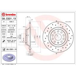 Brembo Bremsscheibe 08.C501.1X VollHinten Rechts Links für AUDI A3 1.4 TFSI VW Golf VII TGI CNG 2.0 TDI 1.2 1.8 1.6 TSI 4motion MultiFuel GTI GTD