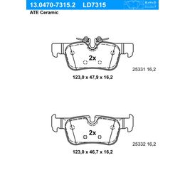 ATE Bremsbeläge hinten (13.0470-7315.2) für BMW 2 Mini Countryman Clubman X1 X2