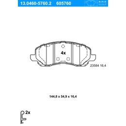 ATE Bremsbeläge vorne (13.0460-5760.2) für Chrysler Sebring MITSUBISHI Galant IX