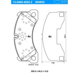 ATE Bremsbeläge mit Zubehör vorne (13.0460-4852.2) für Porsche Macan VW Touareg