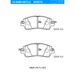 ATE Bremsbeläge vorne (13.0460-5674.2) für Mazda 2 Scheibenbremsbelagsatz.