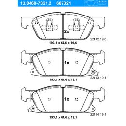 ATE Bremsbeläge vorne (13.0460-7321.2) für Ford S-Max Galaxy USA Edge MK III