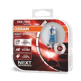 Osram H4 Night Breaker Laser next Generation (2 Stk.) Glühlampe, Fernscheinwerfer,Glühlampe, Nebelscheinwerfer,Glühlampe, Hauptscheinwerfer 2x 64193N
