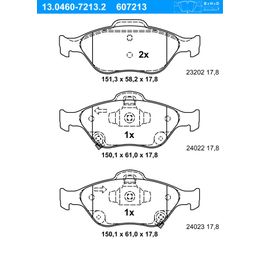 ATE Bremsbeläge vorne (13.0460-7213.2) für Toyota Yaris DAIHATSU Charade VIII /