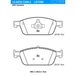 ATE Bremsbeläge vorne (13.0470-7299.2) für Ford Tourneo Connect / Grand V408