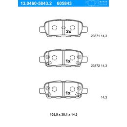 ATE Bremsbeläge hinten (13.0460-5843.2) für Nissan X-Trail Murano II INFINITI G