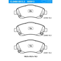 ATE Bremsbeläge vorne (13.0460-5813.2) für Toyota Avensis Corolla