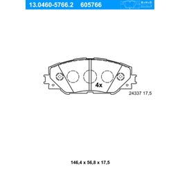 ATE Bremsbeläge vorne (13.0460-5766.2) für Toyota Rav 4 IV III Prius Plus Mirai