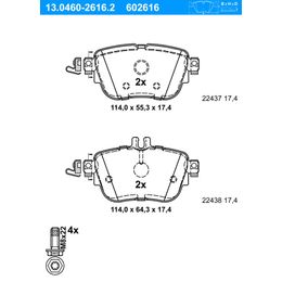 ATE Bremsbeläge hinten (13.0460-2616.2) für Mercedes-Benz E-Klasse CLS