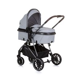 Chipolino Kinderwagen Aura 2 in 1 umbaubar Wickeltasche Sitz umkehrbar bis 22 kg hellgrau