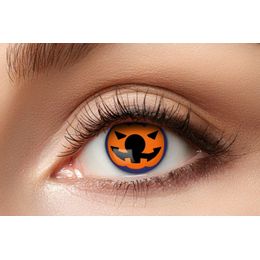 Eyecatcher Farblinsen Halloween Kürbis Kontaktlinsen. Pumpkin Orange Linsen