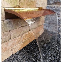 Jürgen Bocker - Gartenambiente Wasserfall Wasserfall 45cm langer Auslauf Cortenstahl incl. LED Sets
