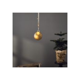 MARELIDA Weihnachtsbaumkugel LED Weihnachtskugel beleuchtete Christbaumkugel Glas Timer gold 10cm (1 St)