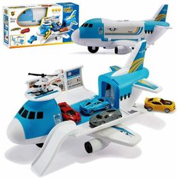 LENBEST Spielzeug-Flugzeug Transport Frachtflugzeug Auto Spielzeug Set