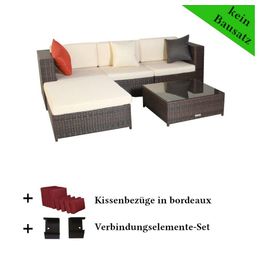 MASILY Gartenlounge-Set Poly Rattan Gartenmöbel Barcelona