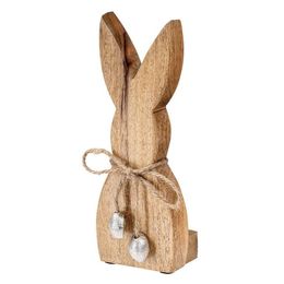 Levandeo® Osterhase, Hase H20cm Mangoholz Holz Metall Osterhase Osterdeko Dekoaufsteller