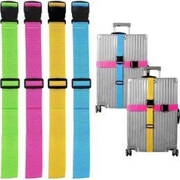 Travelfreund® Koffergurt 4er Kofferband Set bunt