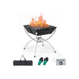 Costway Holzkohlegrill, 3 in 1 Campinggrill