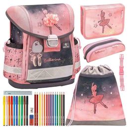 Belmil Schulranzen Belmil Schulranzen Set Classy Ballerina 5-teilig black-pink