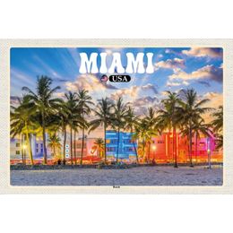 Hebold Flachmann Hebold Blechschild 20x30 cm Reise Miami USA Strand Palmen Urlaub Meta