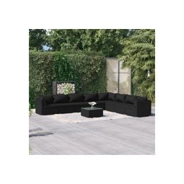 vidaXL Gartenlounge-Set, schwarz