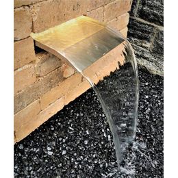 Jürgen Bocker - Gartenambiente Wasserfall Wasserfall 30 cm langer Auslauf Edelstahl matt LED Sets