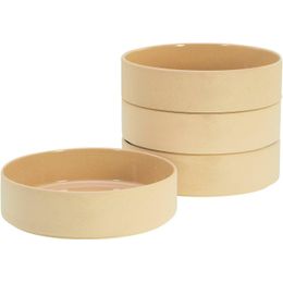 Creatable Schale Futuro, Steinzeug, (Set, 4-tlg), Pastabowl, Salatschale, Servierschale, Snackschale, Ø 19 cm, beige