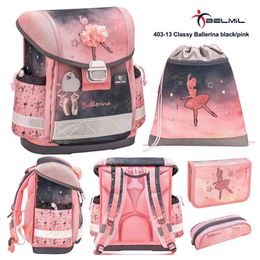 Belmil Schulranzen Set Classy 4-teilig 2024 Mädchen Ballerina Black Pink