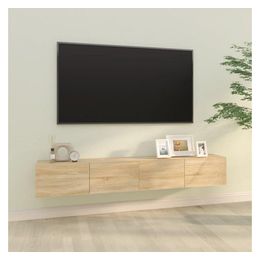 furnicato TV-Schrank TV-Wandschränke 2 Stk. Sonoma-Eiche 100x30x30 cm Holzwerkstoff