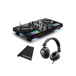 Hercules DJ Controller Inpulse 500 mit DJ45 Kopfhörer und Mikrofasertuch