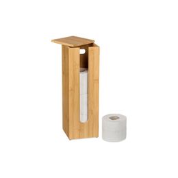 Relaxdays Toiletten-Ersatzrollenhalter Toilettenpapier Aufbewahrung aus Bambus