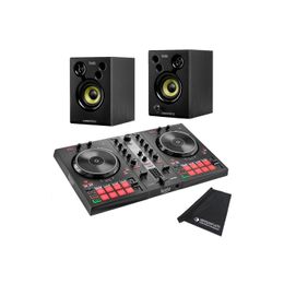 Hercules DJ Controller Inpulse 300 MK2 mit DJMonitor 32 Boxen und Mikrofasertuch