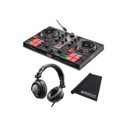 Hercules DJ Controller Inpulse 200 MK2 mit DJ45 Kopfhörer und Mikrofasertuch