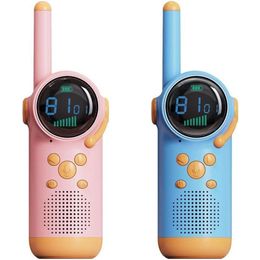 Bifurcation Spielzeug-Polizei Megaphon Walkie-Talkie mit Taschenlampe und tragbarem Trageband (rosa + blau)